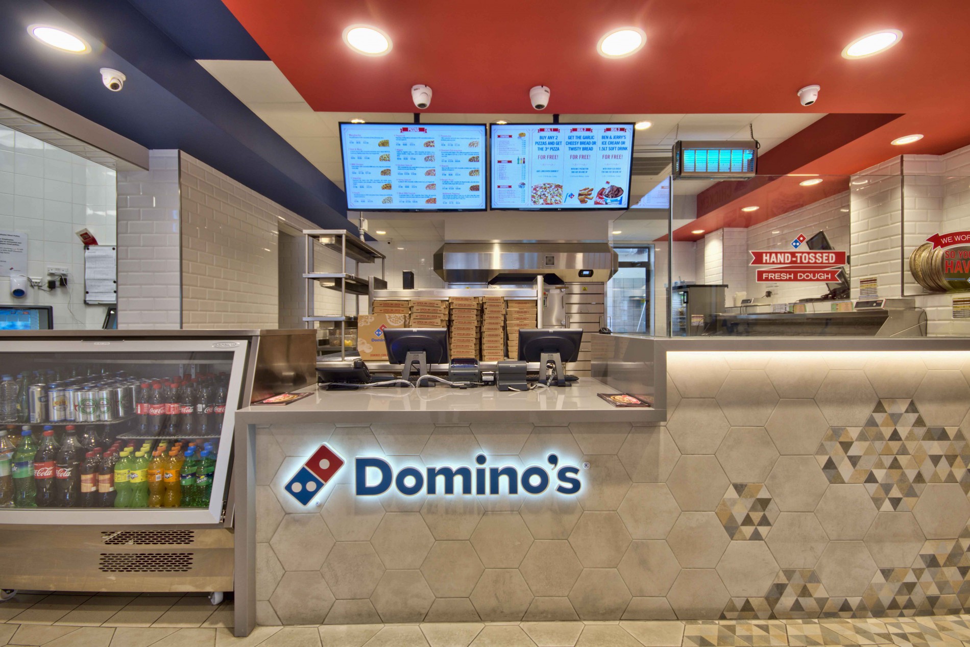 Domino’s counter and tables | Bruno Paul