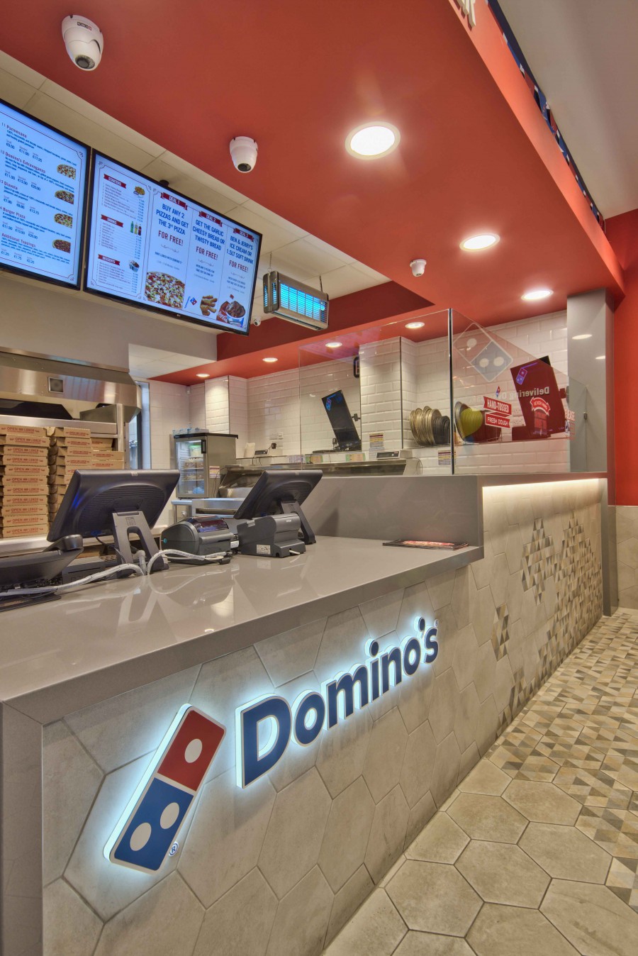 Domino’s counter and tables | Bruno Paul